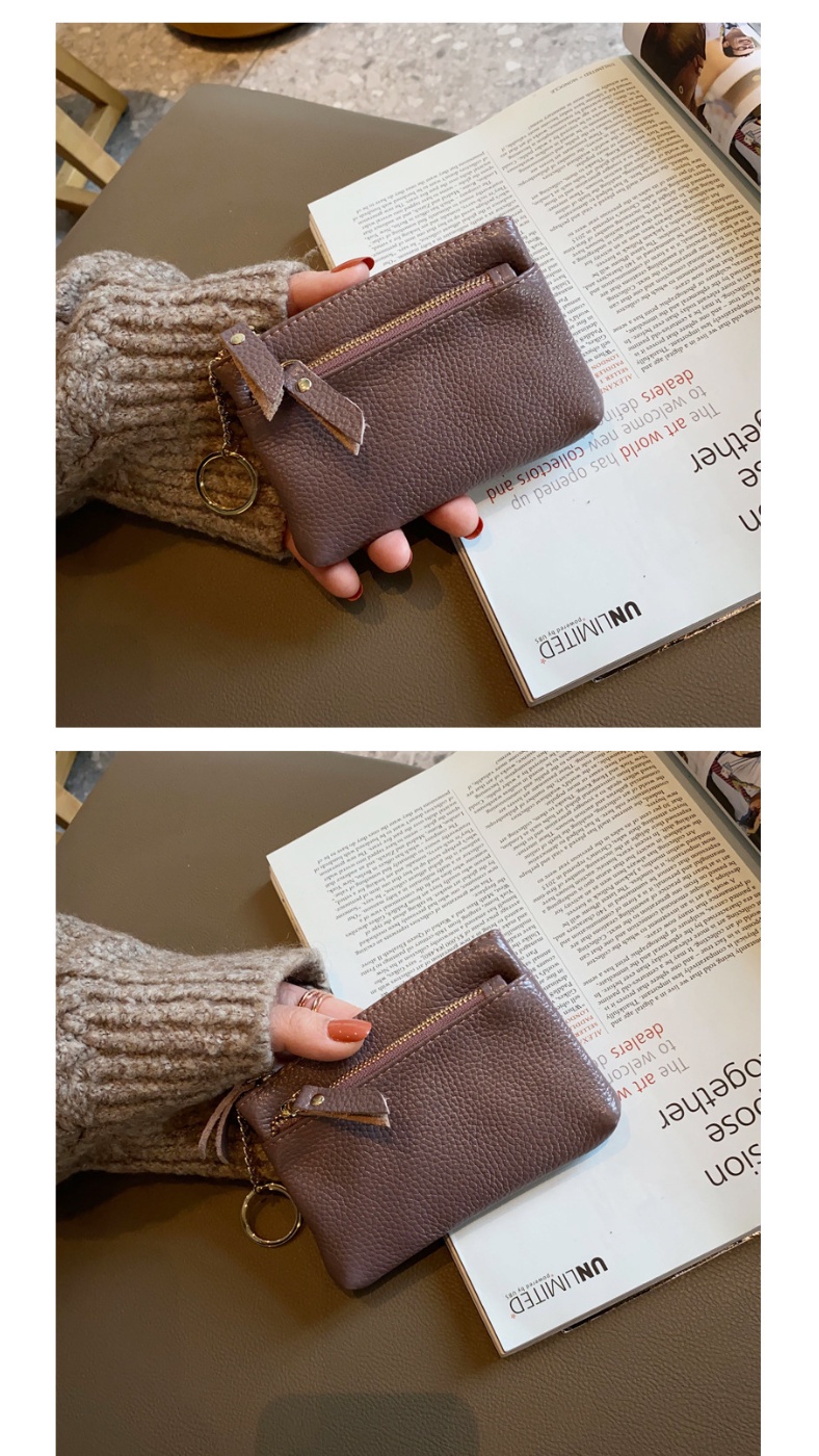 [Mr. Leather] Coin Purse Genuine Leather Women's Mini Key Three-Layer ...