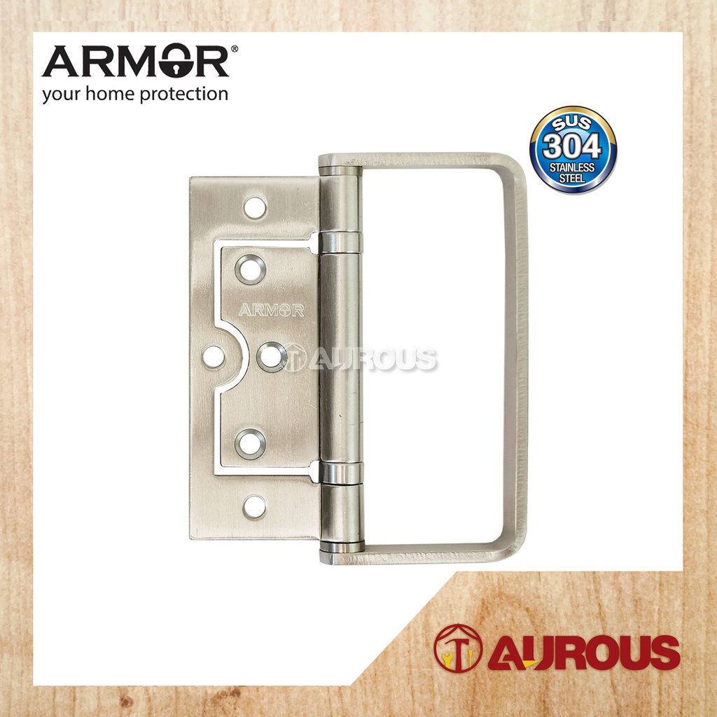 ARMOR STAINLESS STEEL SUS304 BI-FOLD HINGES WITH HANDLE 4'' X 3'' X 2.5MM (ADH-BFS42H-2BB/SS ...