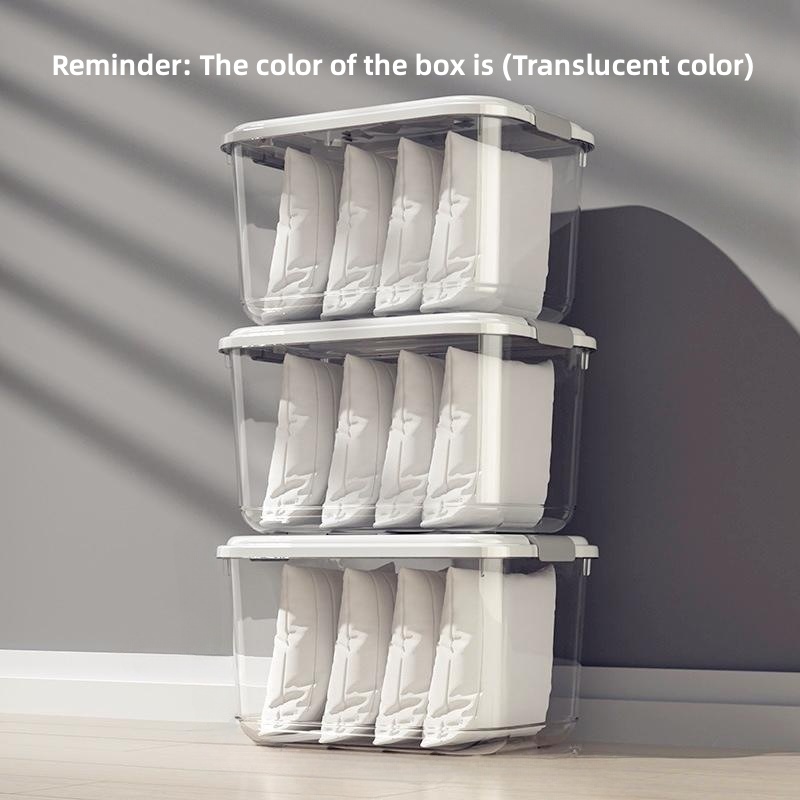 【Woody】 Clear Transparent Storage Box with wheels Kotak Simpanan Roda ...