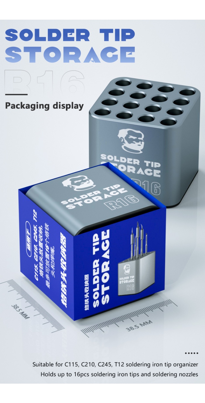 Mechanical R16 Multifunctional Soldering Iron Tips Storage Box For C210 ...