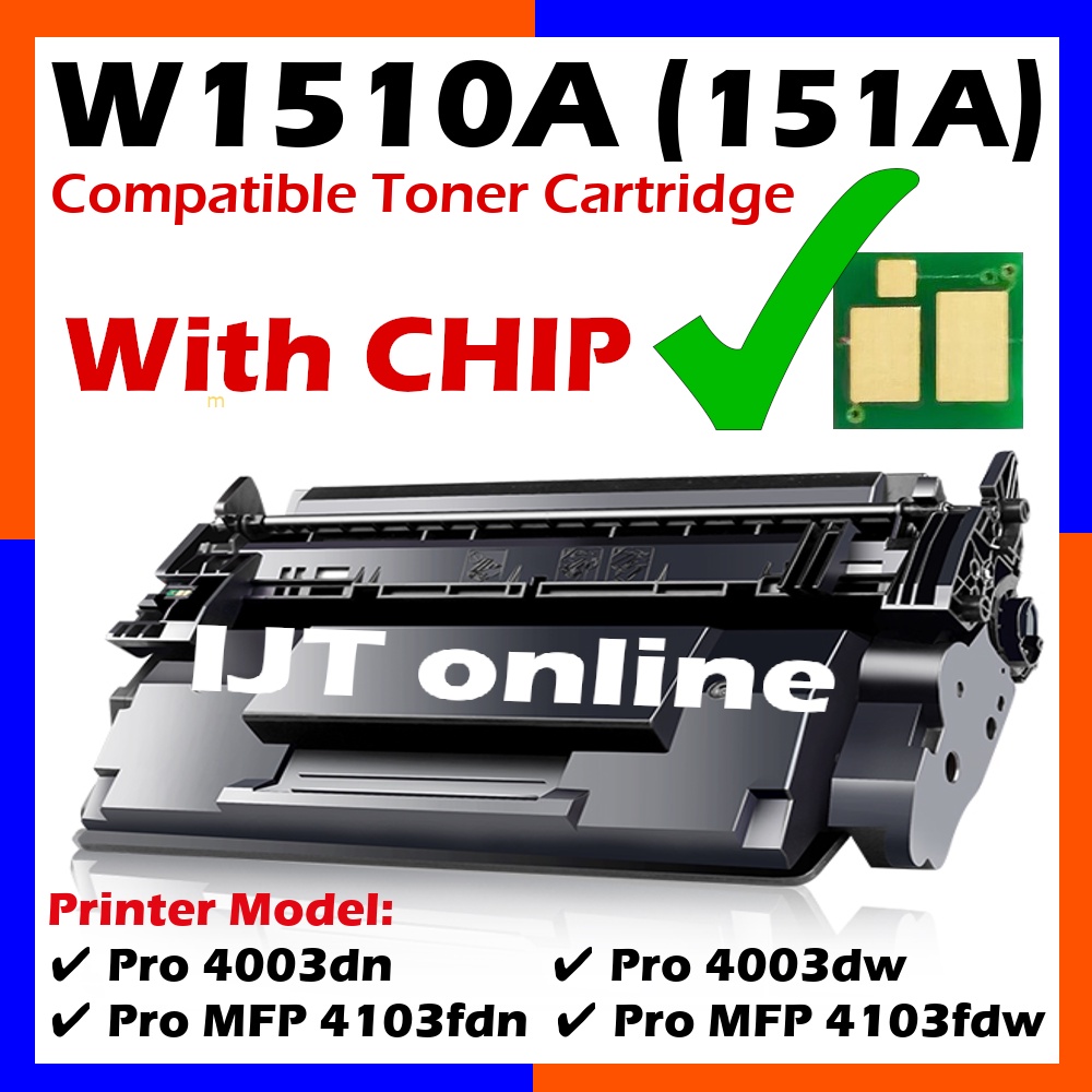 WITH CHIP Compatible to HP 151A W1510A / W1510X 151X 4003dw Laserjet ...
