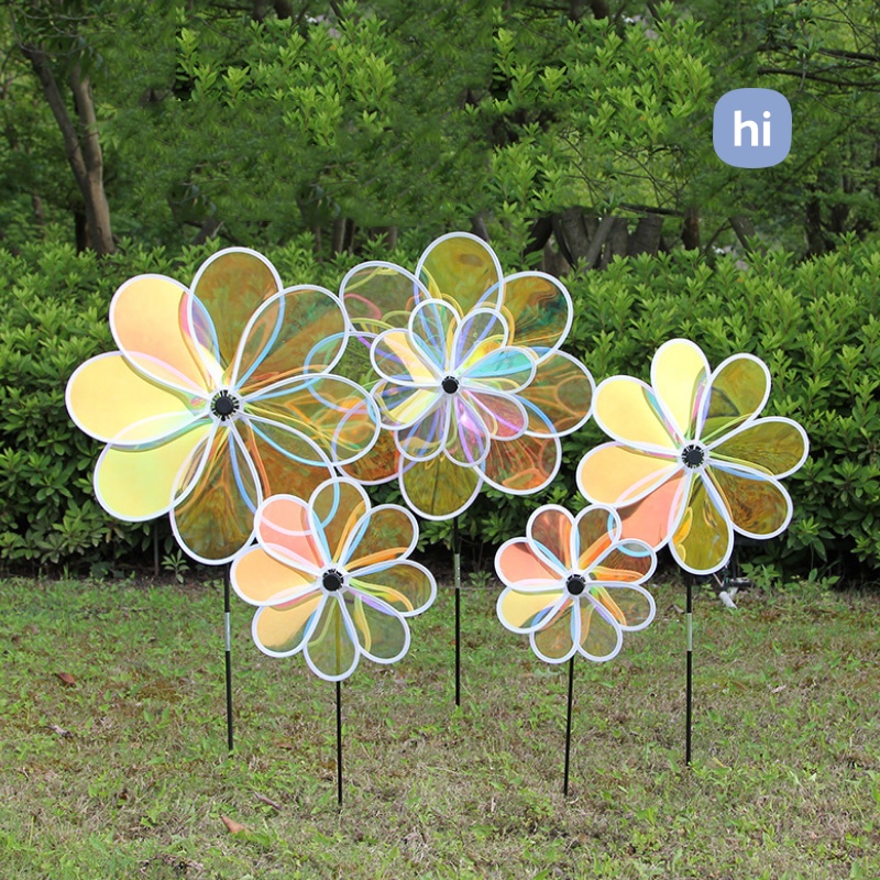 HI HOMES Colorful Windmill Transparent Reflective Windmill Building ...