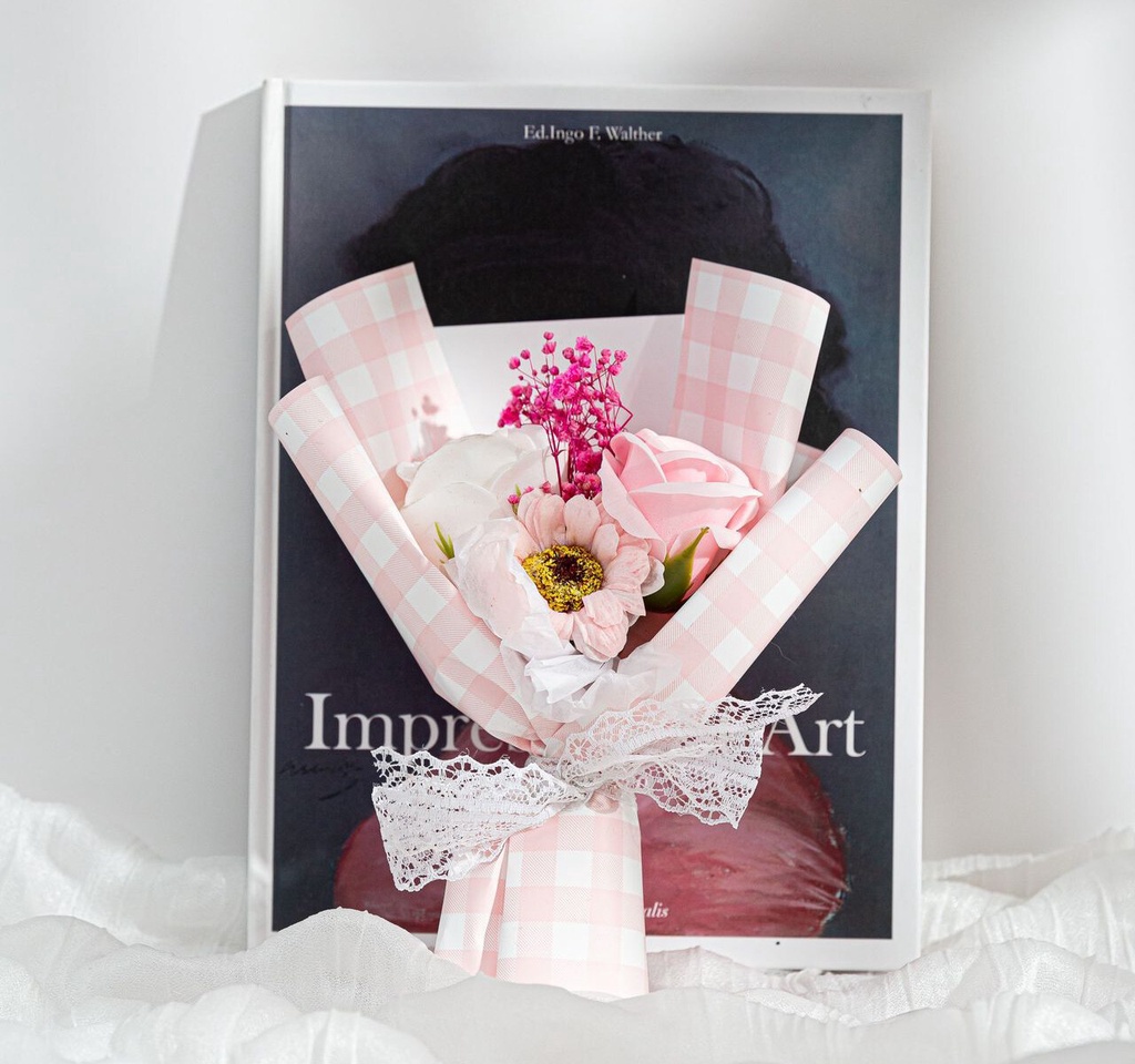 Checkers Style Rose Soap Flower Bouquet Gift for Teacher Mother ...