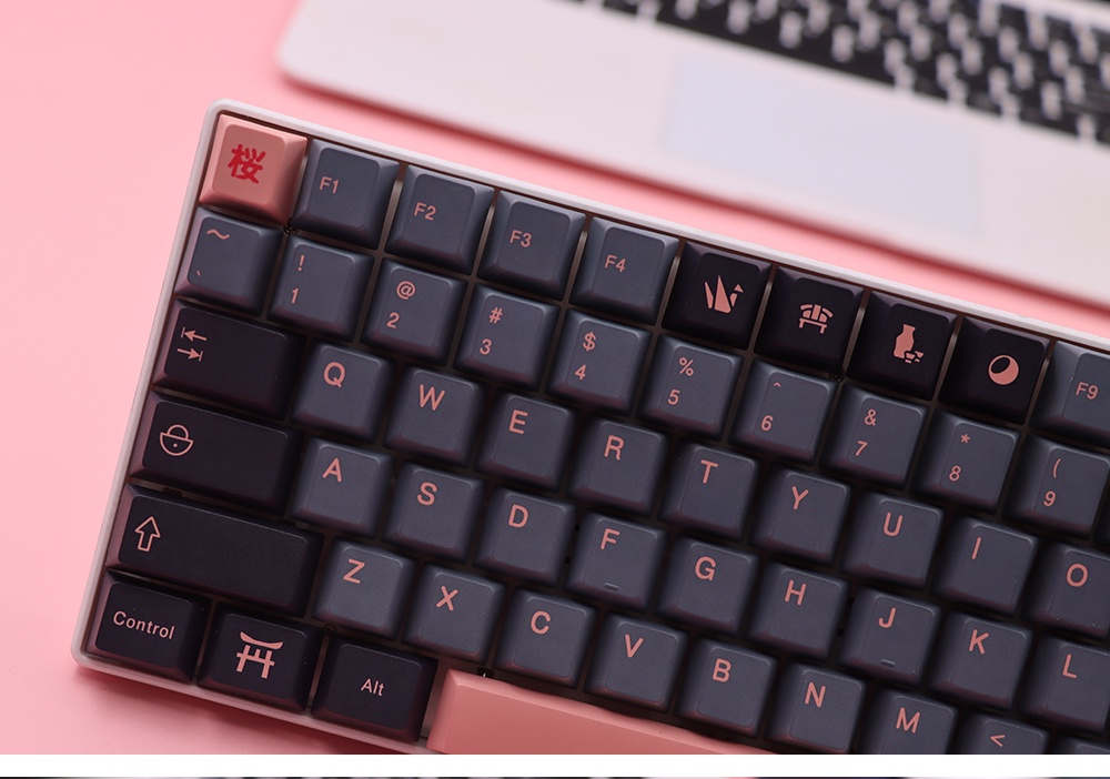 PBT 5-side dye-sub Night Sakura Cherry Profile PBT English/Japanese ...