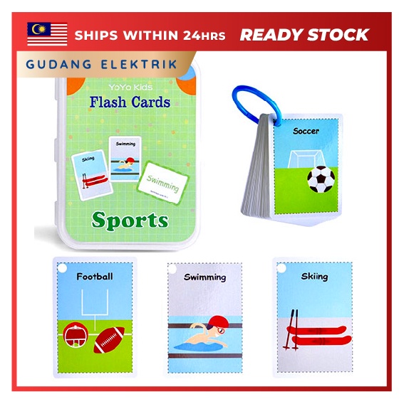 Portable Reading Flash Cards Kid Preschool Toddlers Early Learning ...