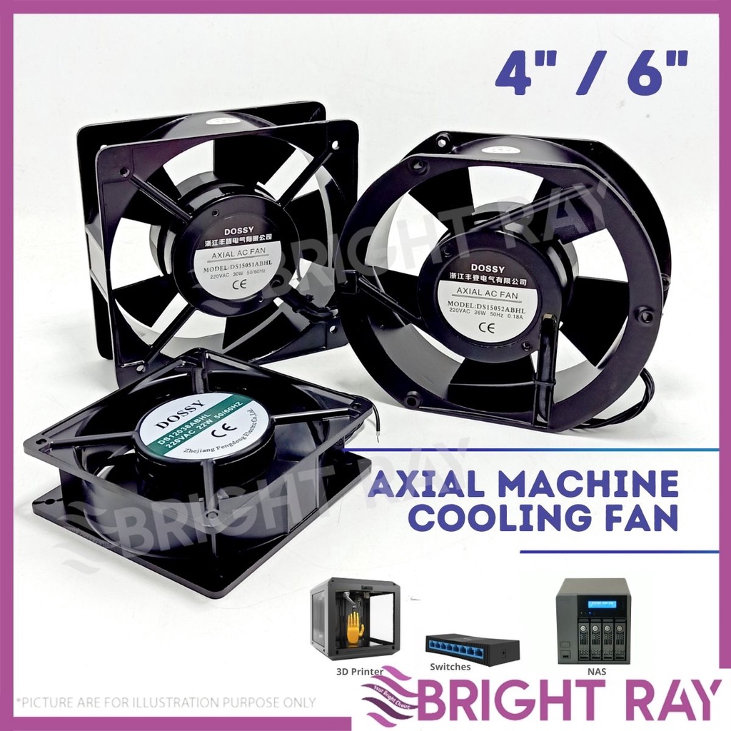 PREMIUM Dossy 4" / 6" AC220V Video Axial Machine Blades Cooling Fan ...