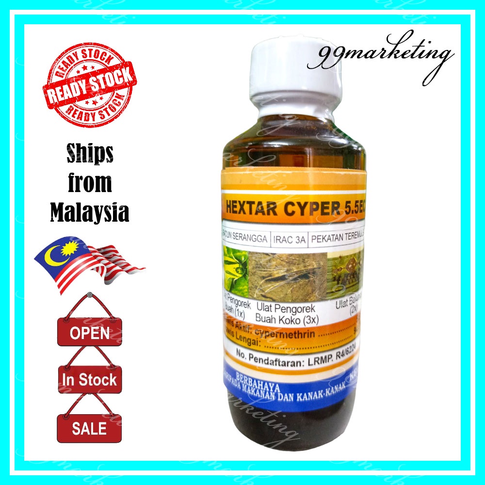 100ML Hextar Cyper 5.5EC Cypermethrin 5.5% Pyrethoroid Racun Serangga ...