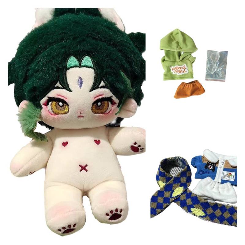 20cm Xiao Anime Genshin Impact Plush Dolls Cosplay Cute Rabbit Ear ...