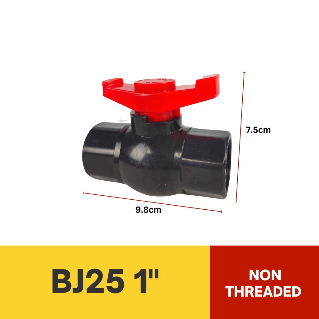 Pvc Ball Valve Black 2" | 1 1/2" | 1" | 3/4" | 1/2" Threaded / Non ...