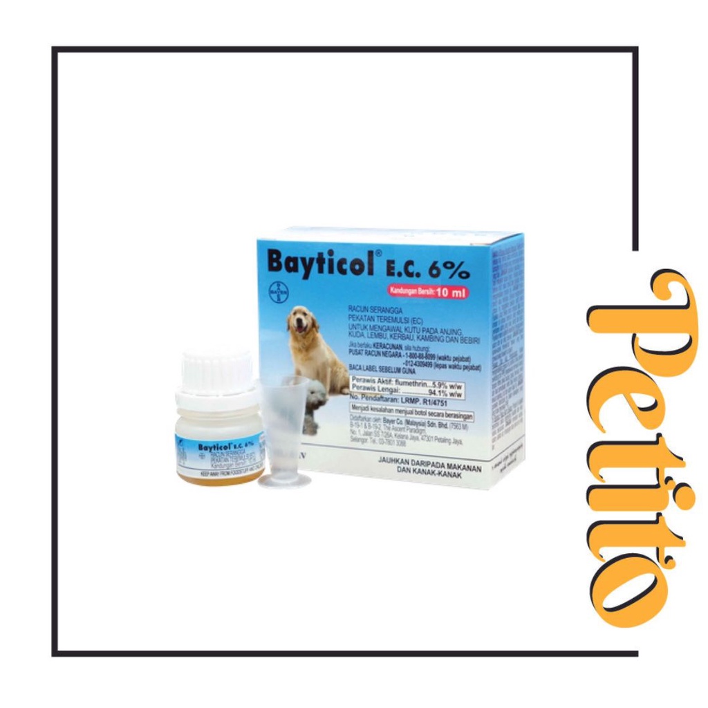 Bayticol Wash EC 6% Tick Prevent 10ml / Pet Tick Prevent / Dog /Cat ...