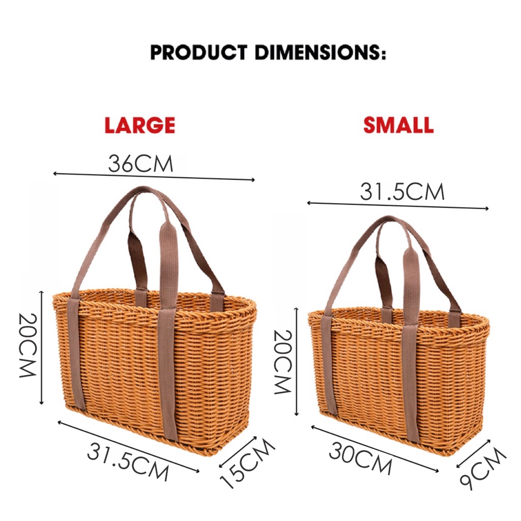 BC Hand-Woven Rattan Basket Small Large Space Durable Purse Doorgift ...