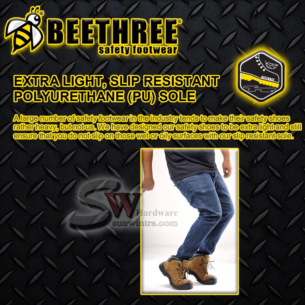 BEETHREE BT8831 4.5INCHES LOW-CUT LACE-UP SAFETY SHOES BT-8831 (Size ...