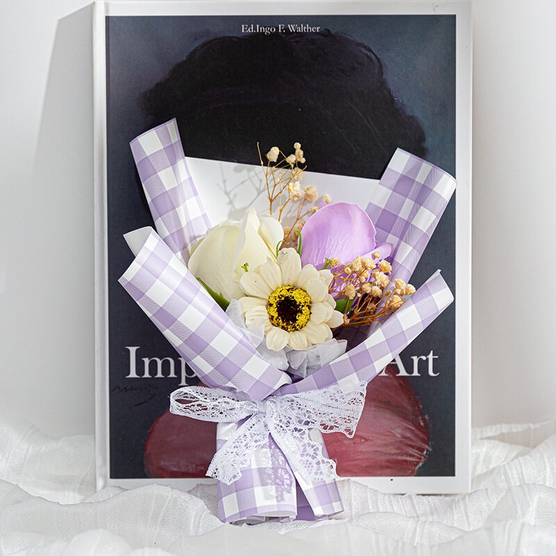 Checkers Style Rose Soap Flower Bouquet Gift for Teacher Mother ...