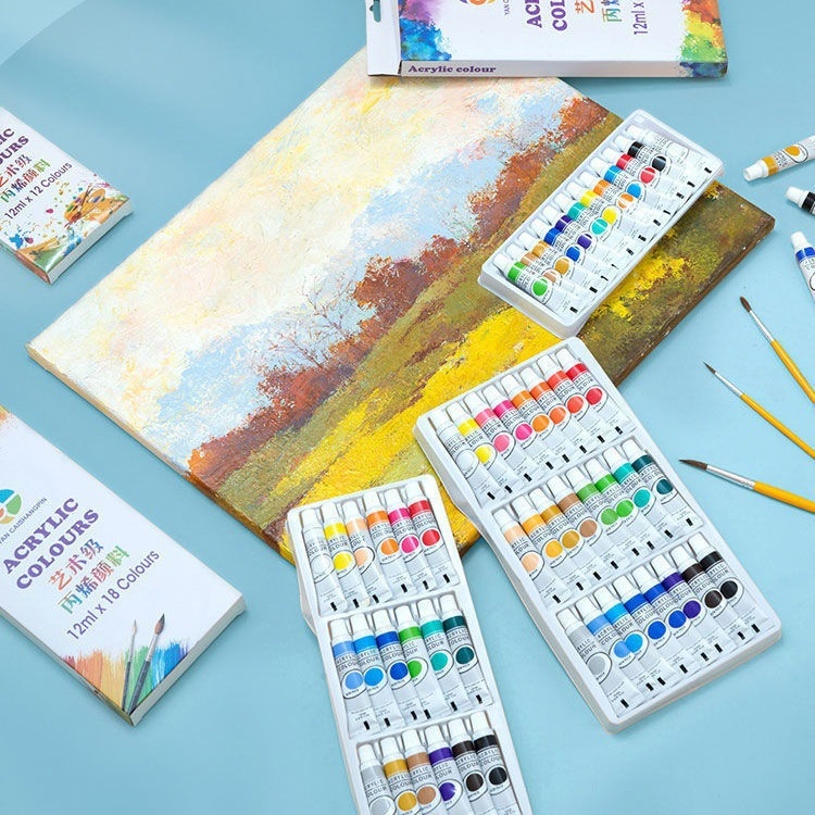 Acrylic Color Paint Set 12ml 12/18/24/36 Colors Artist Drawing Painting ...