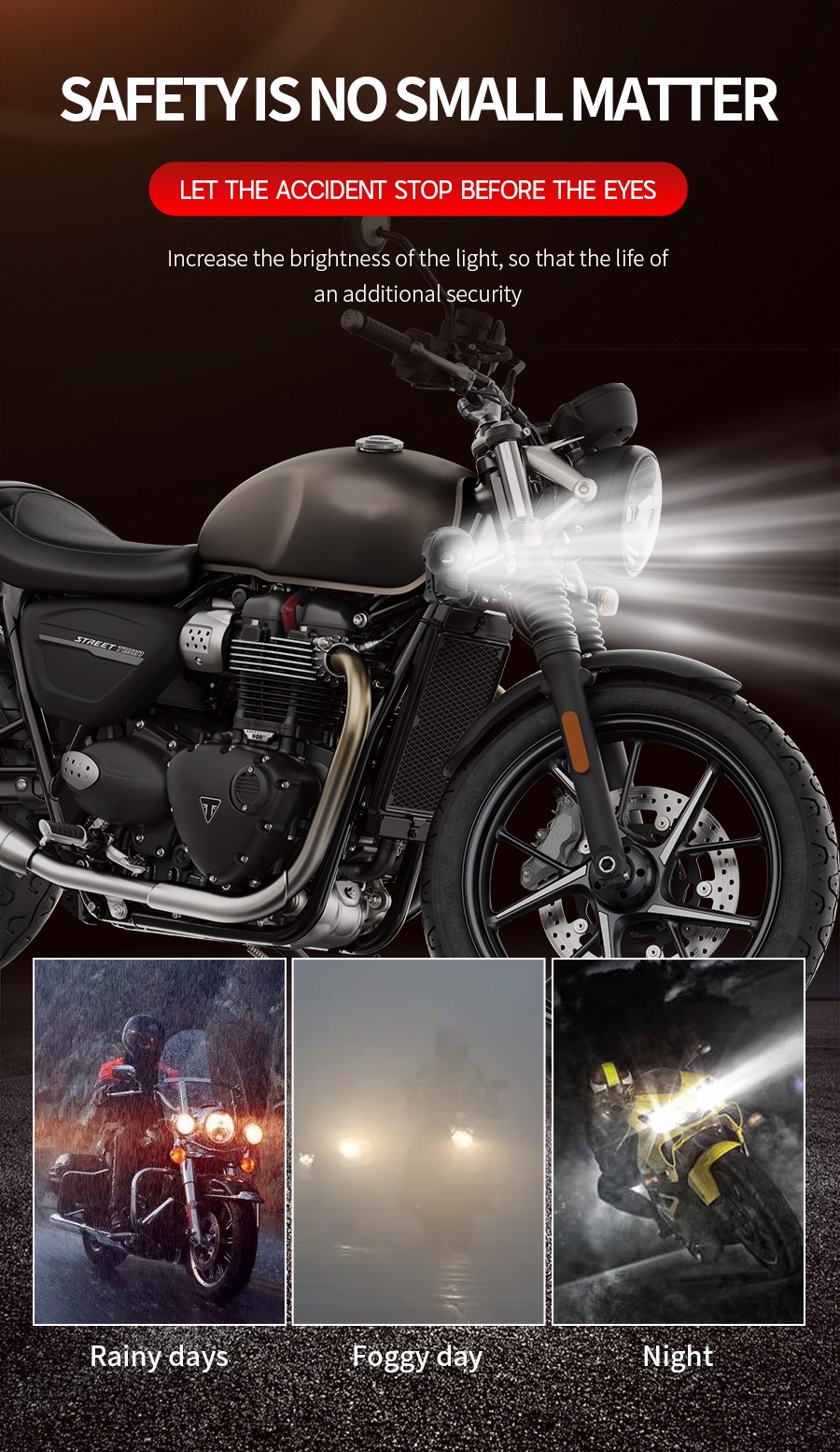 [Ready Stock] 2 Pieces Motorcycle Skull Spotlight LED Two-Color ...
