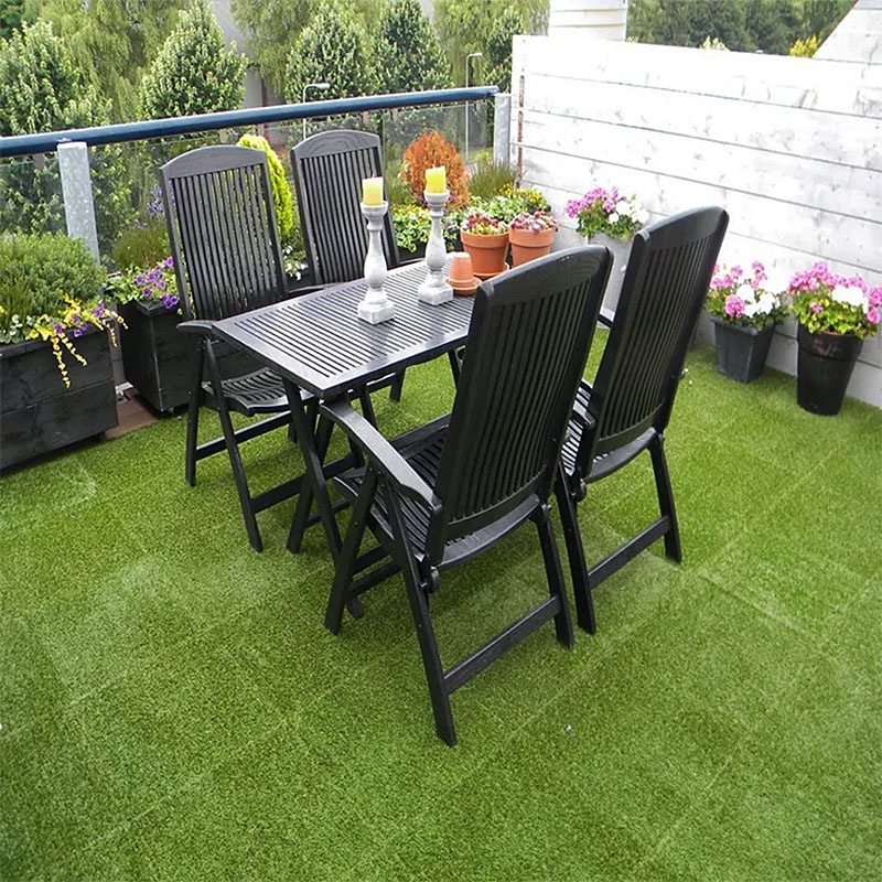 Artificial Grass Carpet Floor Tiles Green Fake Synthetic Interlocking ...