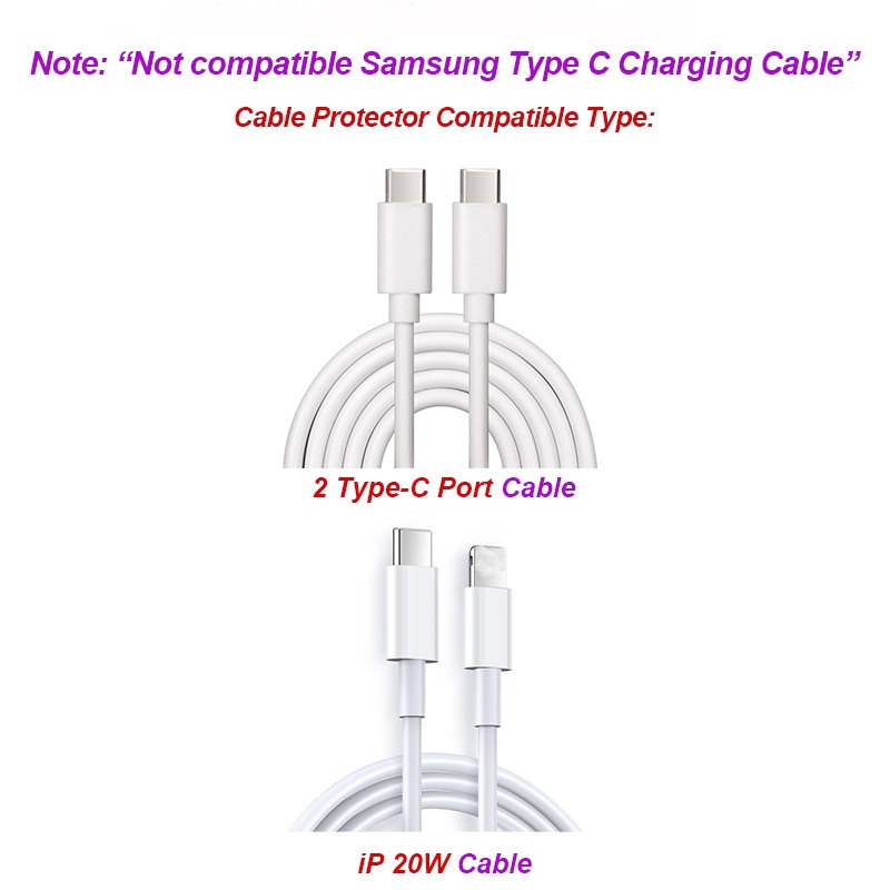 4Pc/Set Cartoon Cable Protector Wire Protector Compatible for iP 20W ...