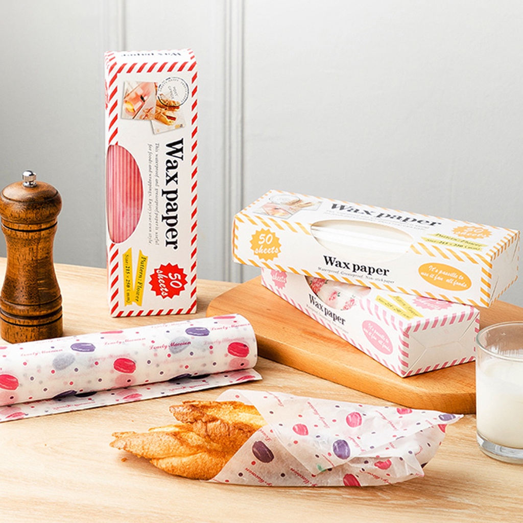 50PCS Wax Paper Food Grade Grease Paper Food Wrappers Wrapping Paper ...