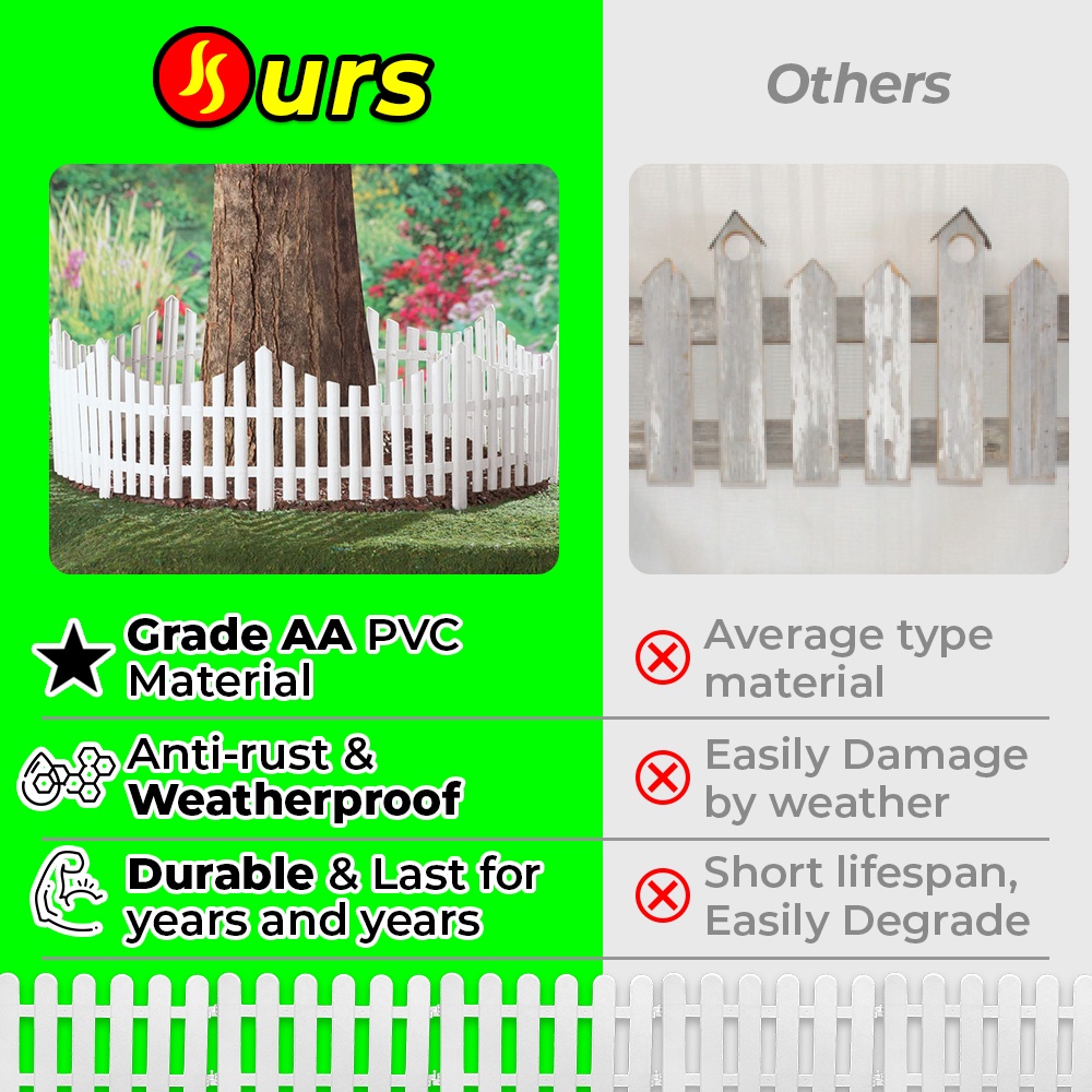 SUPERSAVE Garden Fence Decoration Outdoor Pagar Hiasan Taman PVC ...