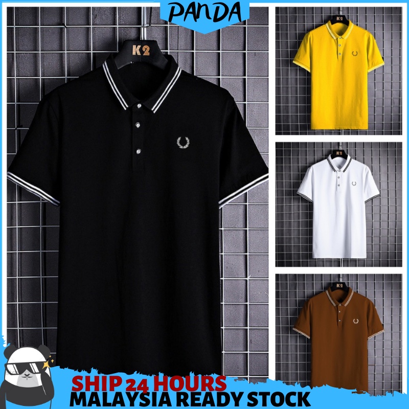 TS20 Logo PandaShop Men's Fashion Polo T-shirt Short Sleeve collar baju ...