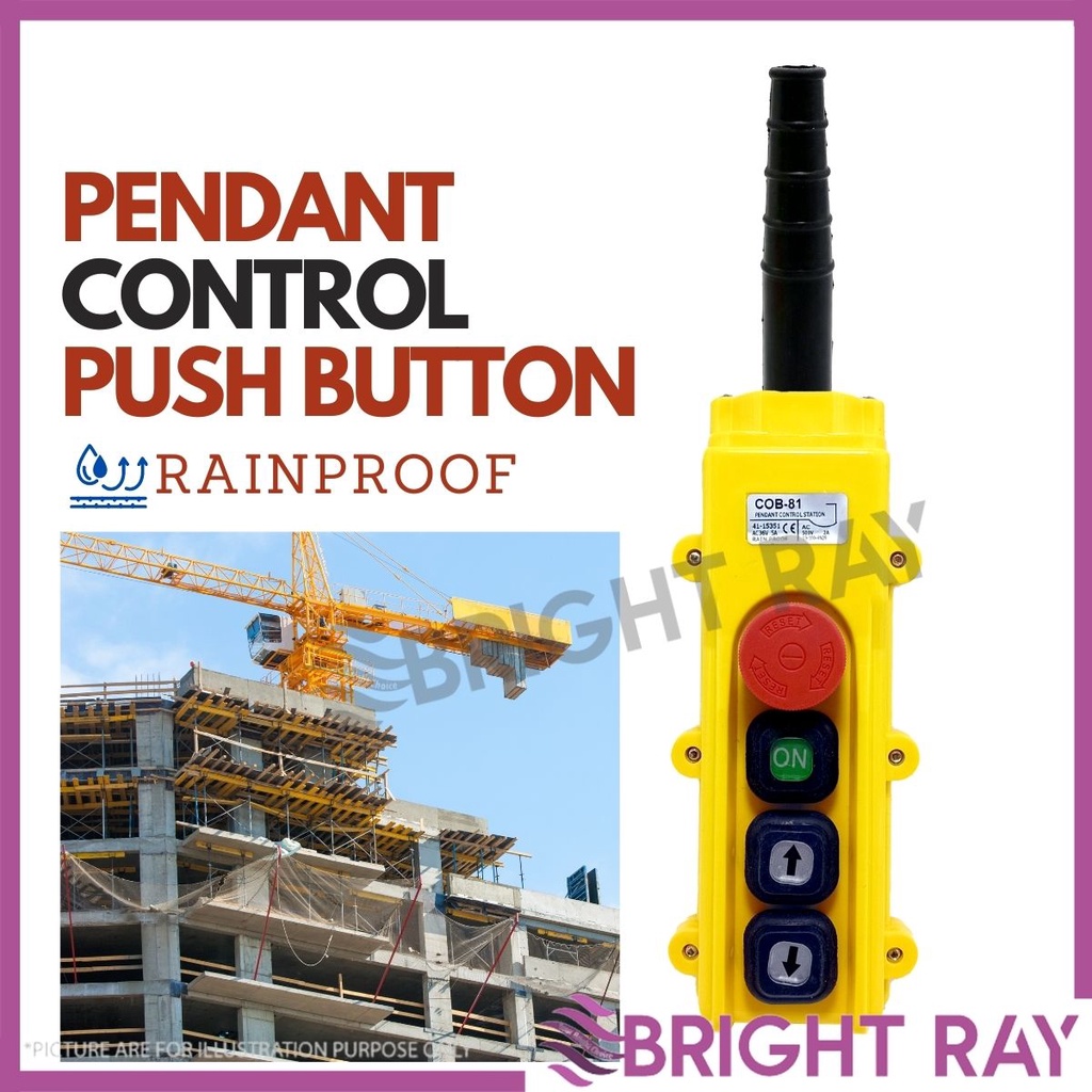 COB-81 Hoist Crane Push Button Switch Rainproof Waterproof Hoist Push ...