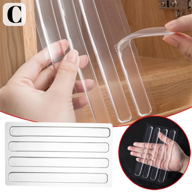 Self Adhesive Silicone Door Stopper Round Square Rubber Damper Non Slip ...
