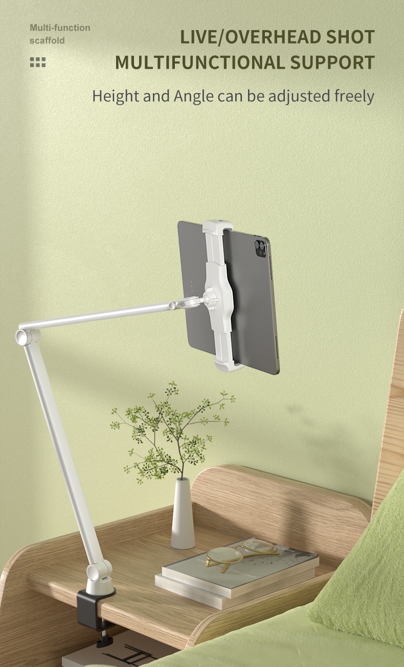 OATSBASF Aluminum Long Arm Desktop Mount Holder with Adjustable Damper ...