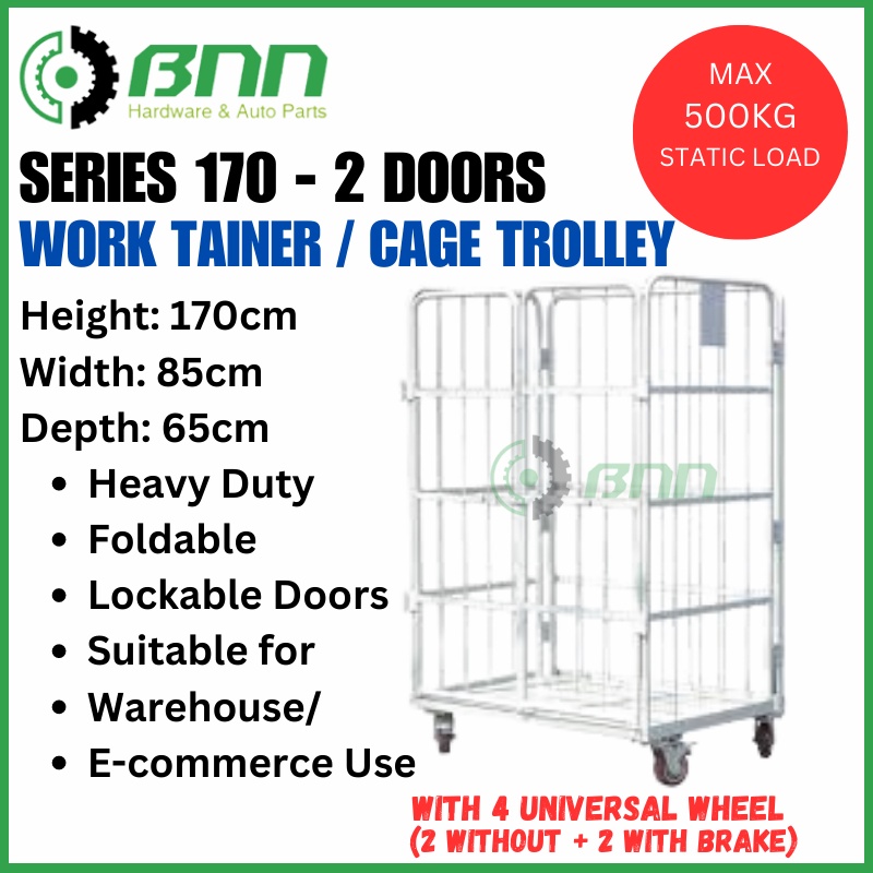 Work Tainer 2 DOORS Trolley Logistic Warehouse Picking Portable Cage ...