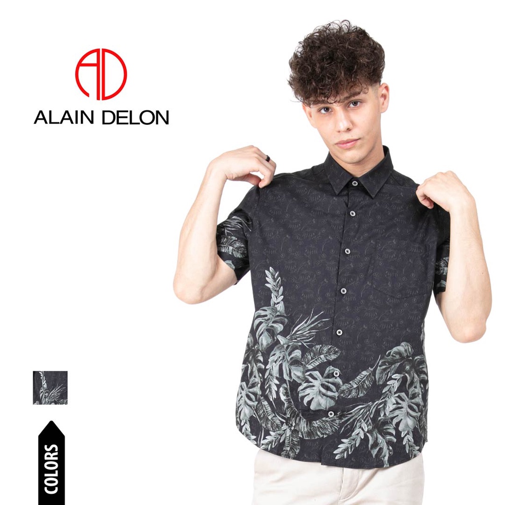 Alain Delon Short Sleeve Modern Fit Digital Print Batik Floral Shirt ...