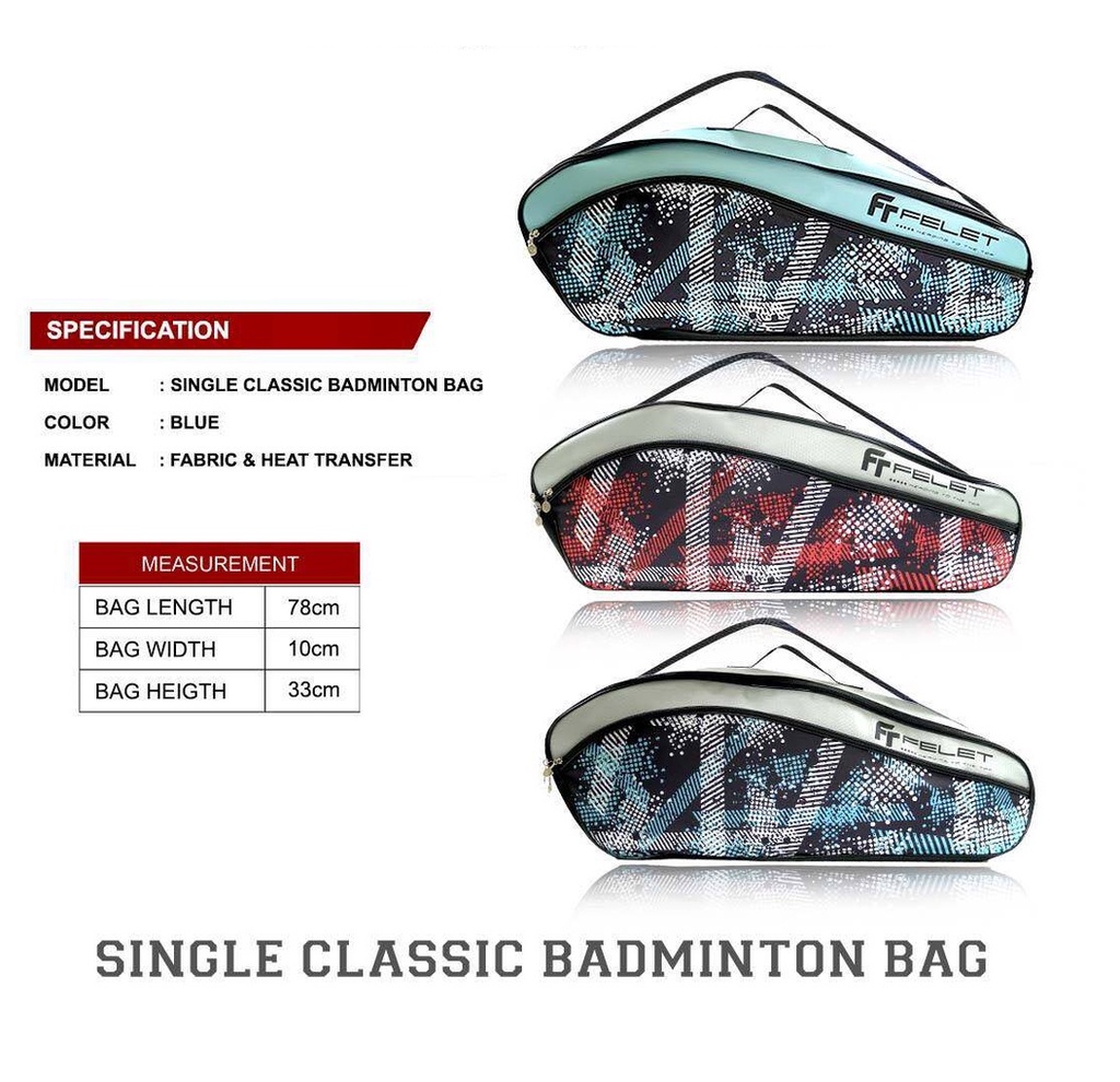 FELET SINGLE CLASSIC BADMINTON BAG BY FLEET RACKET BAG | Shopee Malaysia