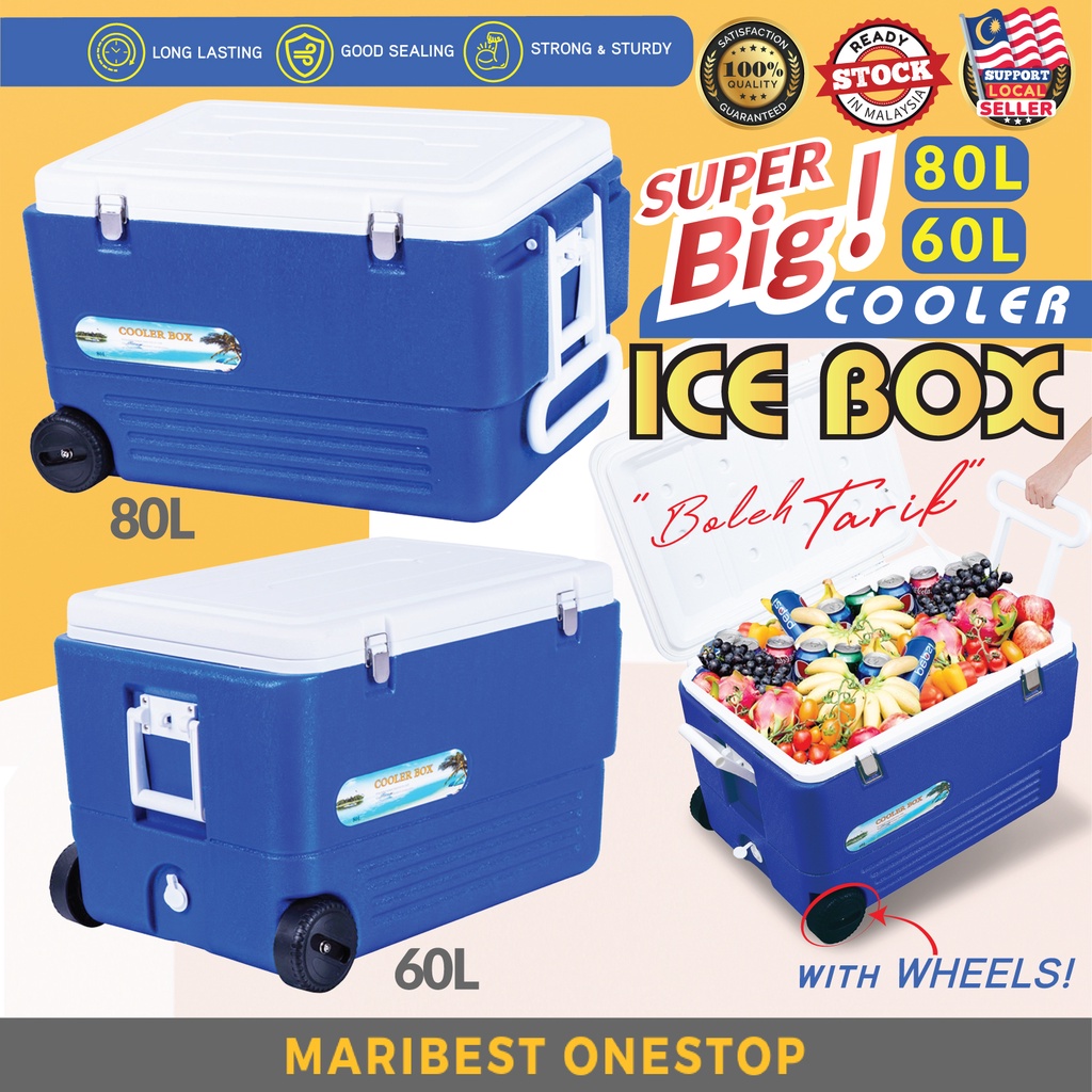 60L 80L Super Big Cooler Ice Box with Wheel Portable Storage Cold Box ...