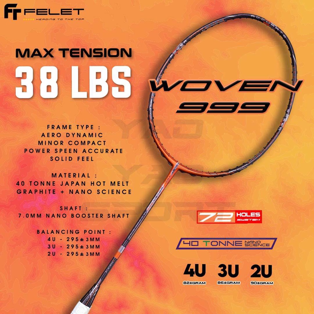 RQ-WOVEN-999 HIGH-END FELET PROFESSIONAL RACKET | Shopee Malaysia