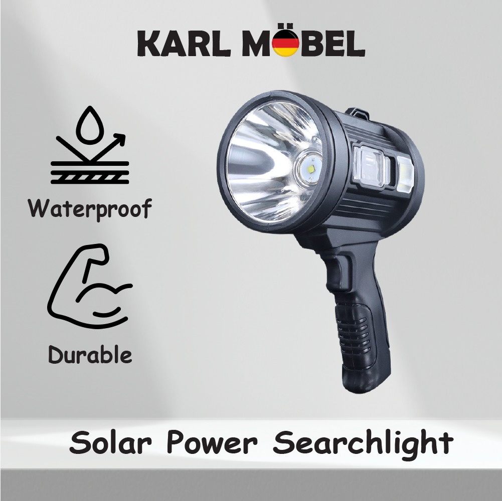 LED Torch Light Solar Rechargeable Camping Flashlight Lumens Portable ...