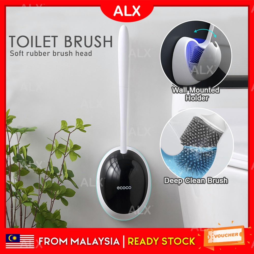 ALX Soft Toilet Brush TPE Wall Mounted Cleaning Bathroom Tools Toilet ...