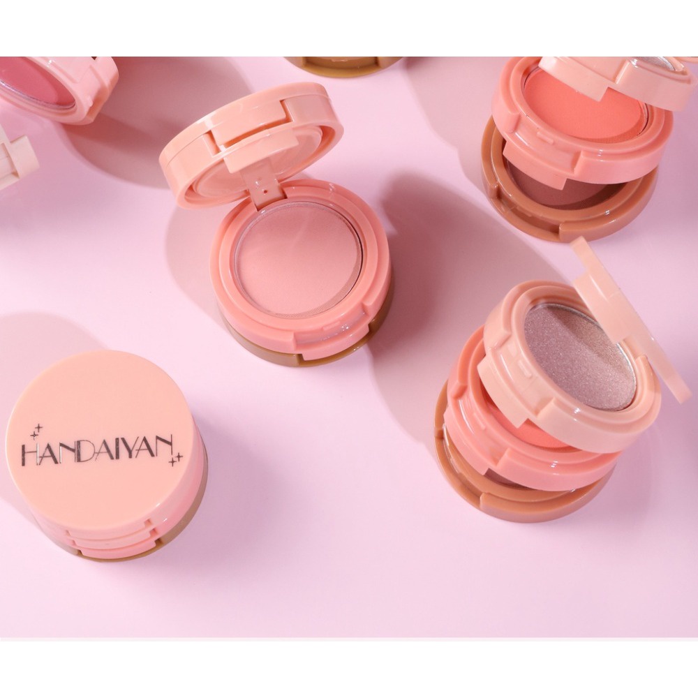 HANDAIYAN Powder Blusher Three Layers 3 In 1 Highlight Decorate Makeup ...