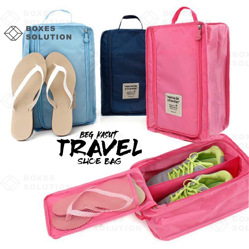 VBS READY STOCK #Waterproof Travel Shoes Pouch Bag Nylon Mesh Light ...