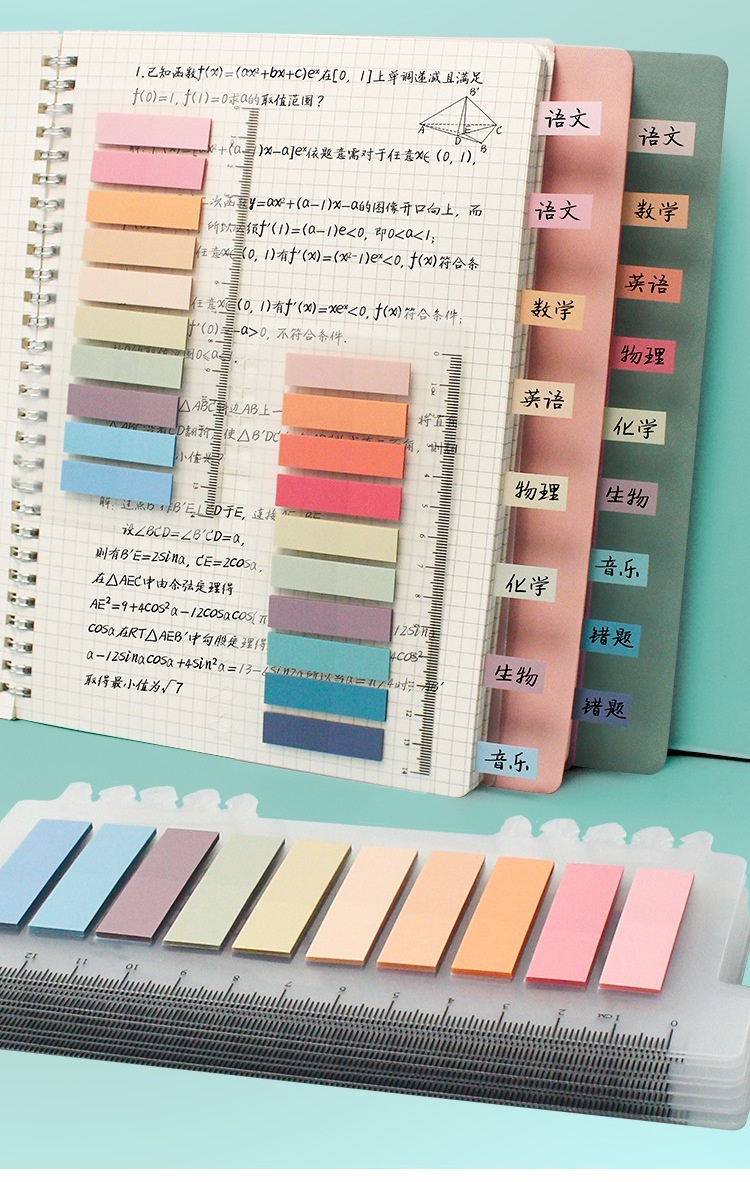 200 Sheets Transparent Sticky Notes Annotation Memo Pad Colorful ...