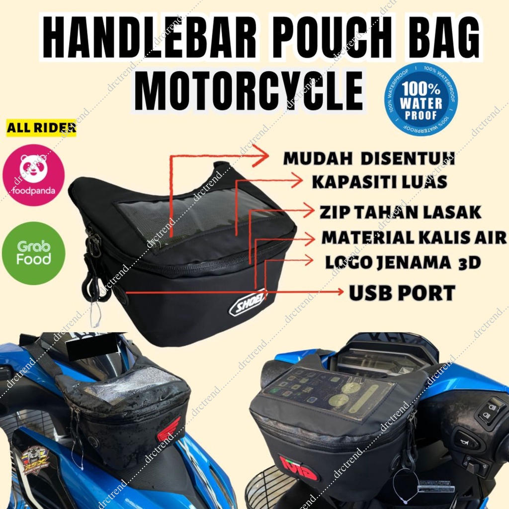 Drctrend MOTORCYCLE HANDLEBAR BAG / BEG MOTOR GPS / BAG MOTOR TAMS BAG ...