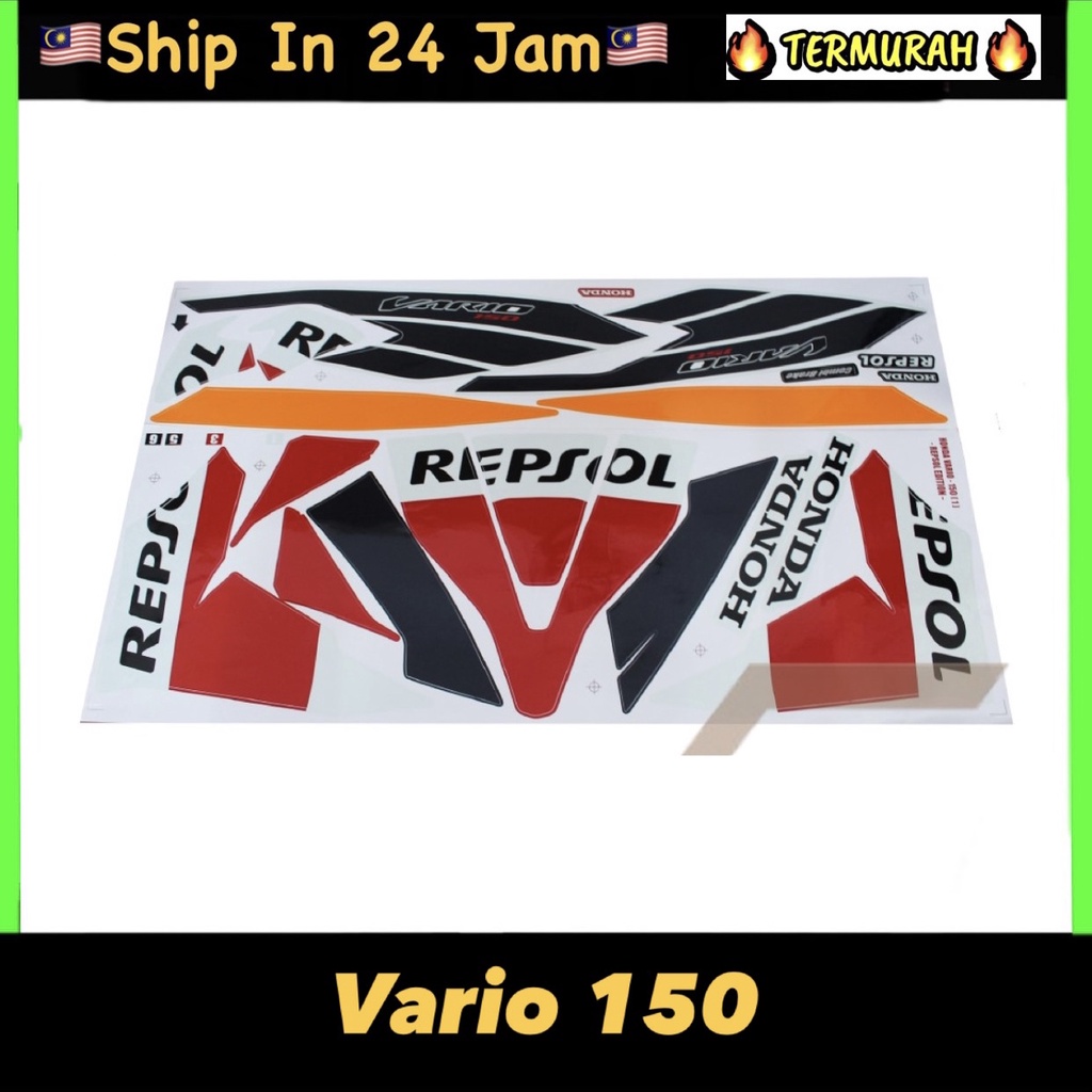 HONDA VARIO STICKER - REPSOL VARIO150 VARIO 150 Stiker sticker body ...