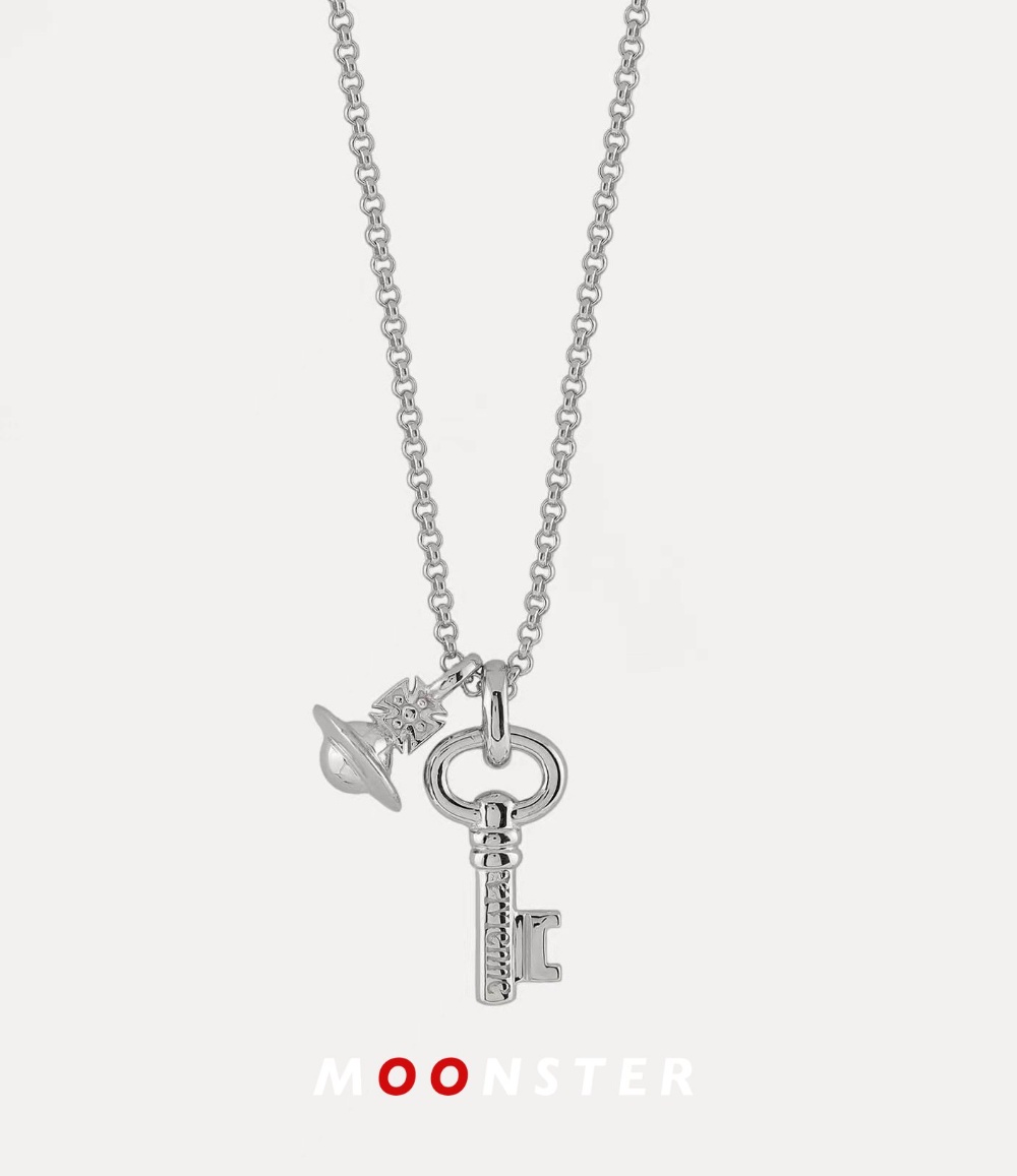 Western Empress Dowager Vivian Saturn Key Necklace Couple's Same ...