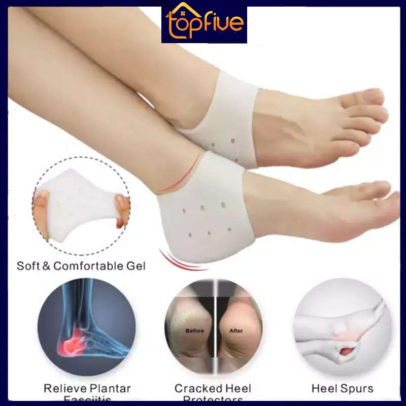 1 Pair Silicone Gel Moisturizing Crack Leg Foot Dry Skin Pain Relief ...