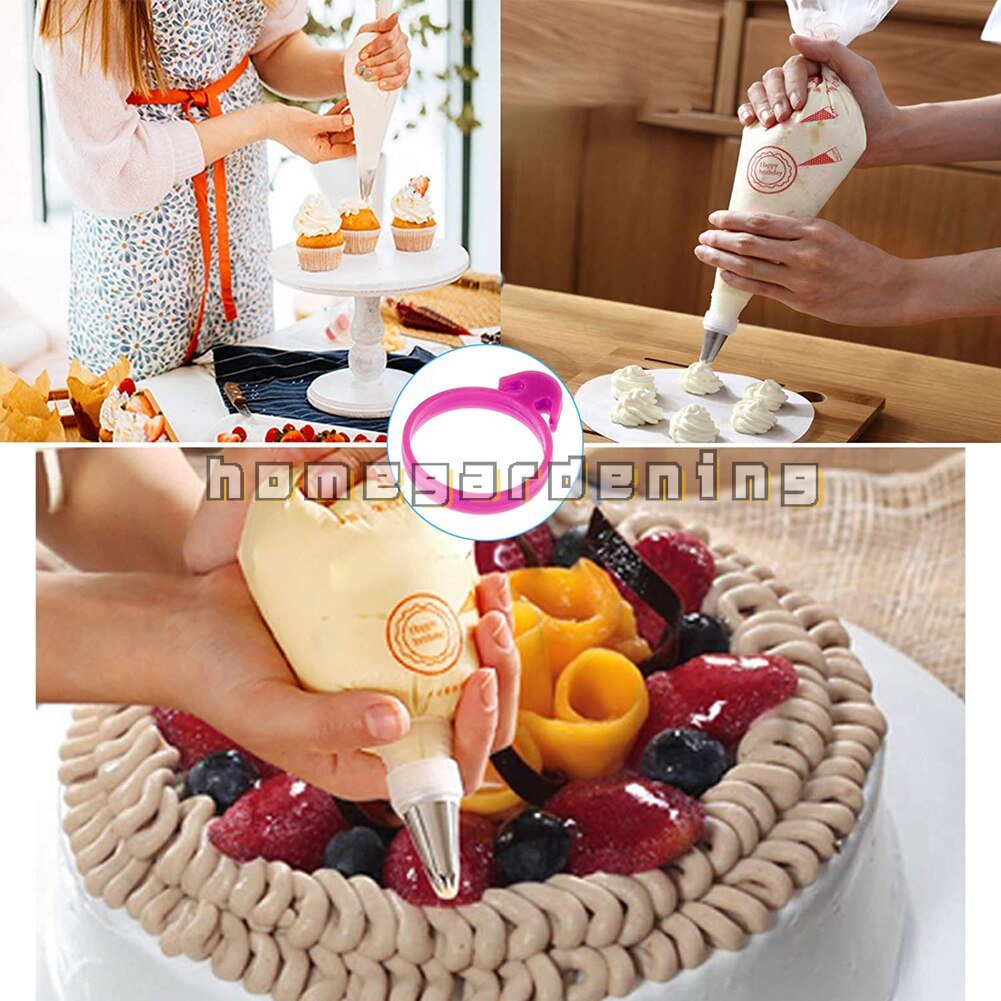 10pcs/set Silicone Icing Bag Ties Fixed Rings DIY Reusable Piping ...