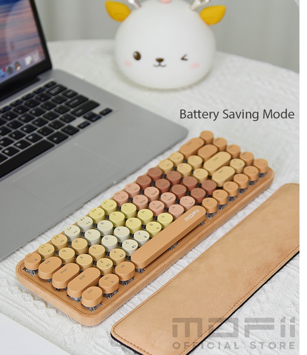 MOFII I Bean Plus RGB Mechanical Keyboard Small Office Gift Creamy PC ...