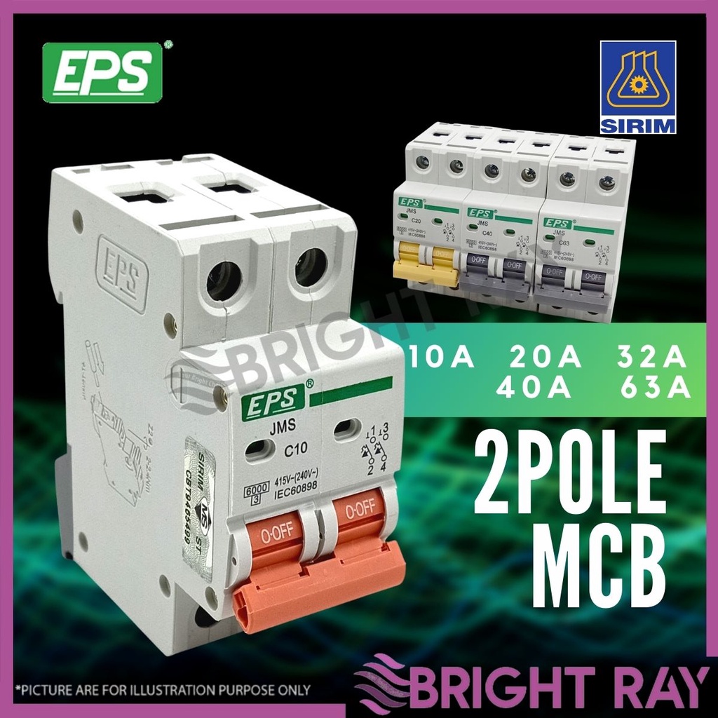 [SIRIM] EPS 2 POLE MCB Double Pole Miniature Circuit Breaker MCB DIN ...