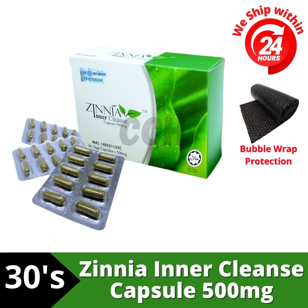 Zinnia Inner Cleanse Capsule 500mg - 30's / 2x30's / 10's / 3x10's Vege ...