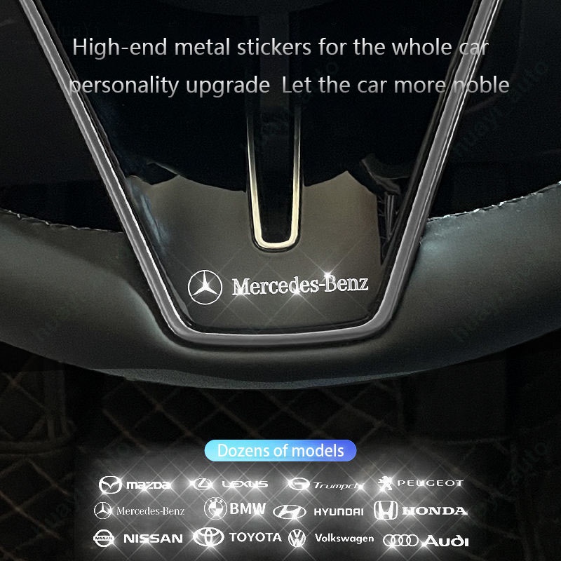 Mercedes Benz Logo 3D Exterior Metal Sticker Car Interior Decorative ...