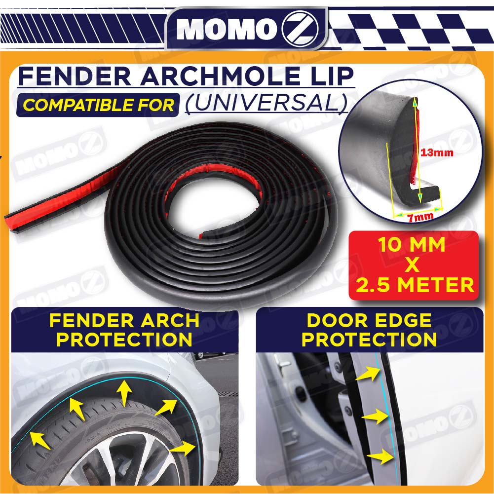 Universal Black Rubber Car Wheel Trim Fender Flares Protector Strip ...