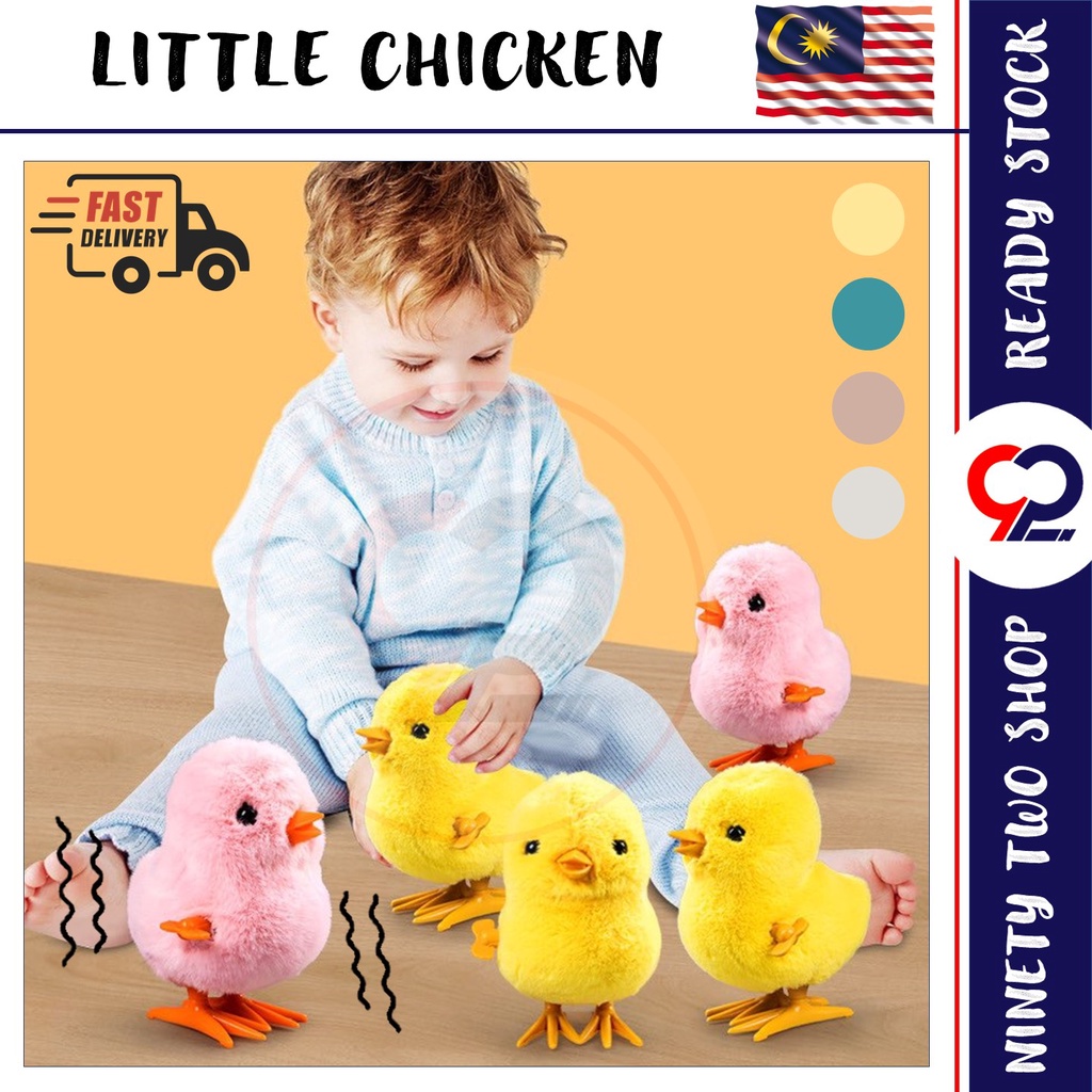 Cute Little Chicken Wind Up Jumping Stuffed Toys for Kids Mainan Murah ...