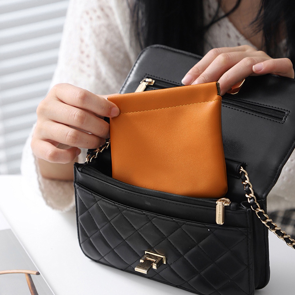Creative PU Leather Automatic Tightening Elastic Storage Bags Mini ...