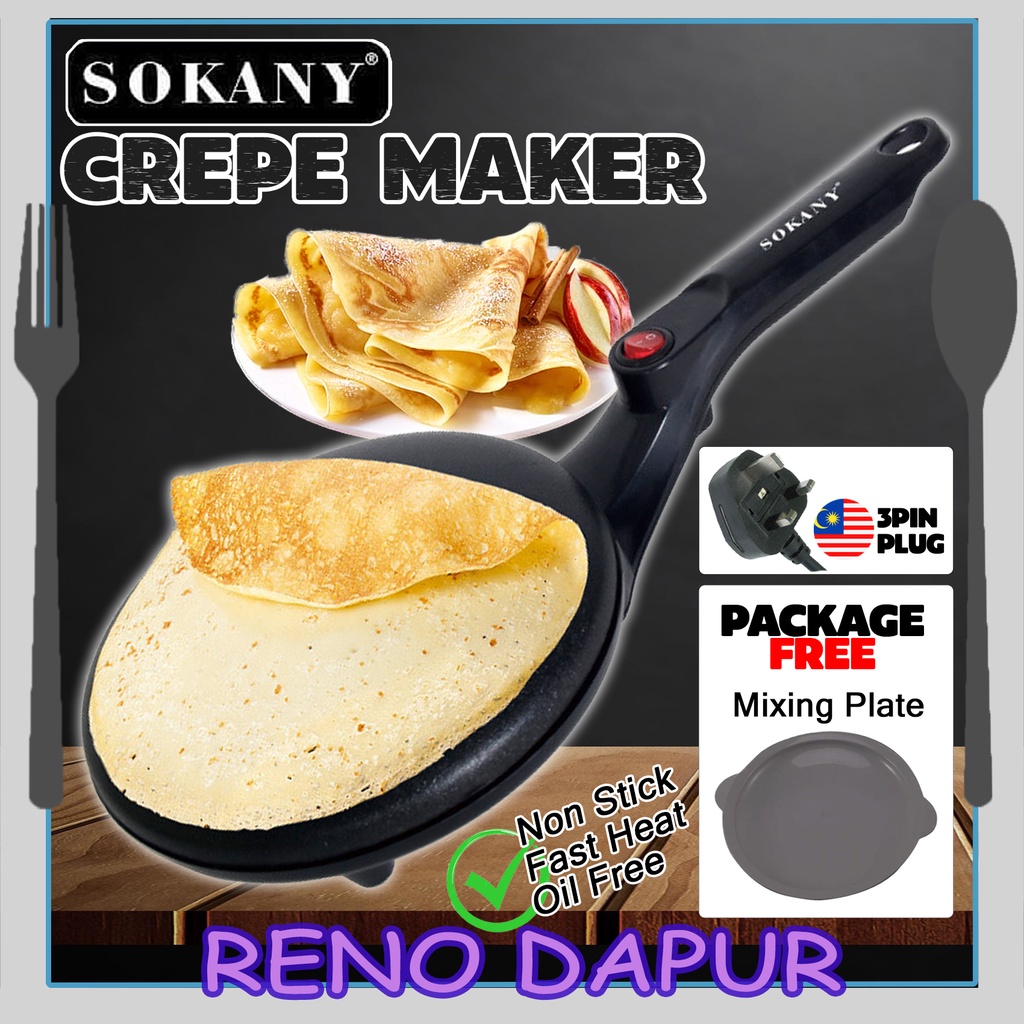 SOKANY Crepe Maker Electric Pancake Pan Crepe Pan Non Stick Pancake ...